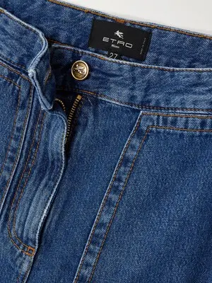 Etro High-rise Wide-leg Cargo Jeans - Blue