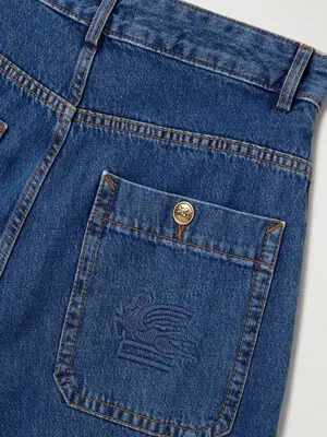 Etro High-rise Wide-leg Cargo Jeans - Blue