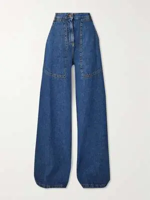 Etro High-rise Wide-leg Cargo Jeans - Mid Denim