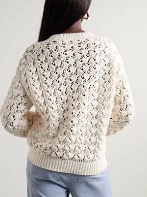 Loro Piana Nikko Open-knit Cotton And Silk-blend Sweater