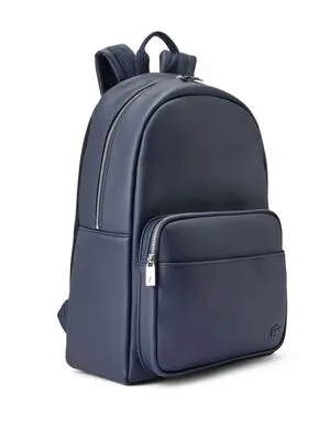 Lacoste Logo-appliqué Faux-leather Backpack - Blue