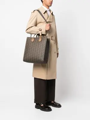 Fendi Leather Monogram-print Tote Bag