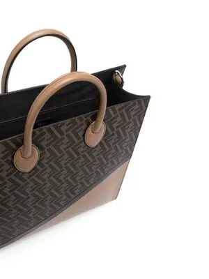 Fendi Leather Monogram-print Tote Bag
