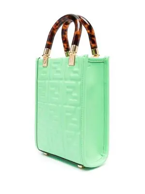 Fendi Monogram-debossed Tote - Green