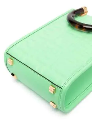 Fendi Monogram-debossed Tote - Green