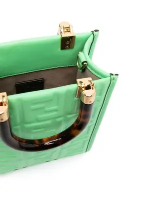 Fendi Monogram-debossed Tote - Green
