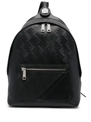 Fendi Chiodo Shadow Leather Backpack - Black