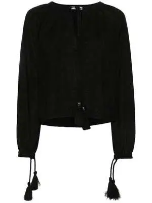 Max Mara Quirite Linen Tassel Blouse
