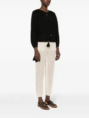 Max Mara Quirite Linen Tassel Blouse