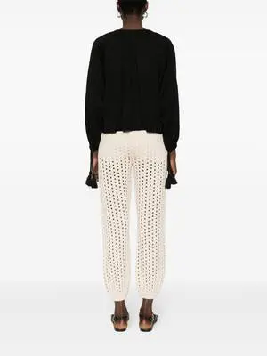 Max Mara Quirite Linen Tassel Blouse