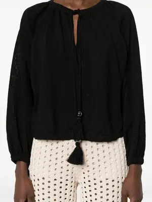 Max Mara Quirite Linen Tassel Blouse