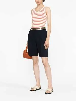 Max Mara Striped Knitted Tank Top - White