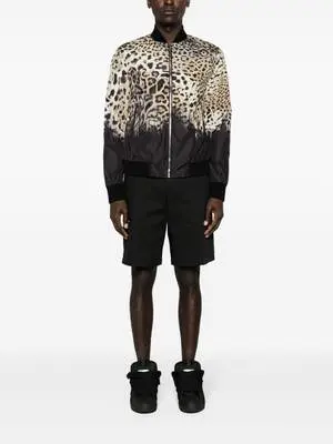 Roberto Cavalli Tiger Tooth Leopard-print Bomber Jacket