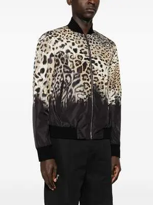 Roberto Cavalli Tiger Tooth Leopard-print Bomber Jacket