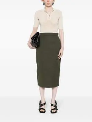 Max Mara Cotton Pencil Midi Skirt