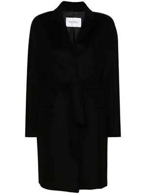 Max Mara Bingo Belted Coat - Black