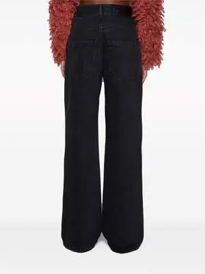 Loewe Anagram Print Wide-leg Jeans - Black