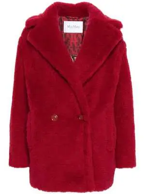 Max Mara Teddy Faux-shearling Coat - Red