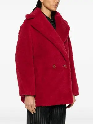 Max Mara Teddy Faux-shearling Coat - Red