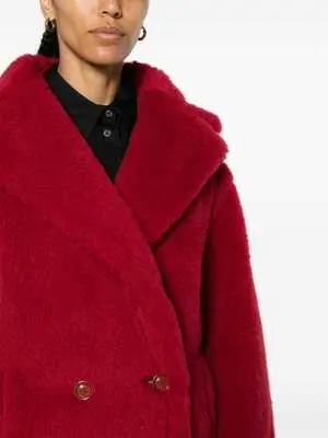 Max Mara Teddy Faux-shearling Coat - Red