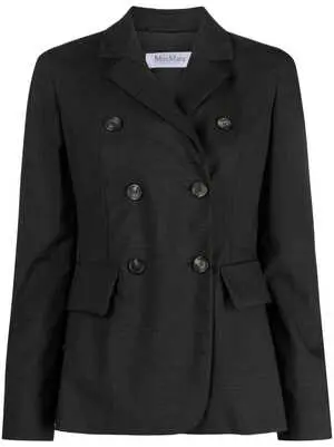 Max Mara Virgin Wool Double-breasted Blazer - Grey