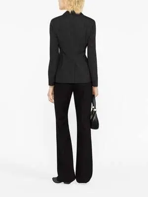 Max Mara Virgin Wool Double-breasted Blazer - Grey