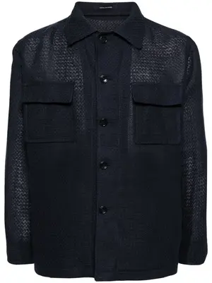 Tagliatore Textured-finish Button-down Jacket