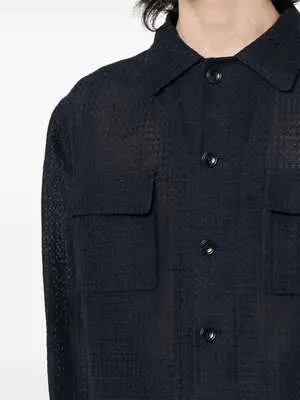 Tagliatore Textured-finish Button-down Jacket