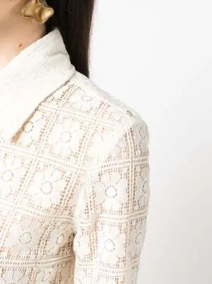 Sportmax Sava Floral-lace Fitted Shirt