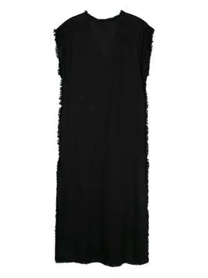 P.a.r.o.s.h Frayed Linen Midi Dress