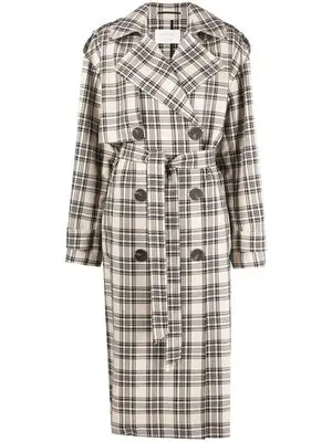 Sportmax Check-pattern Belted Coat