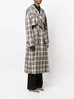 Sportmax Check-pattern Belted Coat