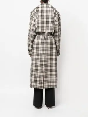 Sportmax Check-pattern Belted Coat