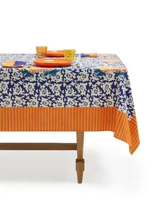 LISA CORTI Arabesque Corolla Cotton Tablecloth