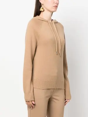 Max Mara Crystal-embellished Knitted Hoodie - Neutrals