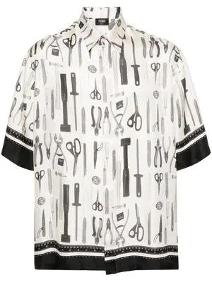 Fendi Graphic-print Silk Shirt