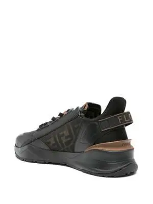 Fendi Flow Ff-jacquard Leather Sneakers