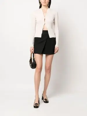 Fendi Ribbed-knit Cotton-blend Cardigan - Neutrals