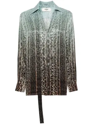 Fendi Animal-print Silk Shirt