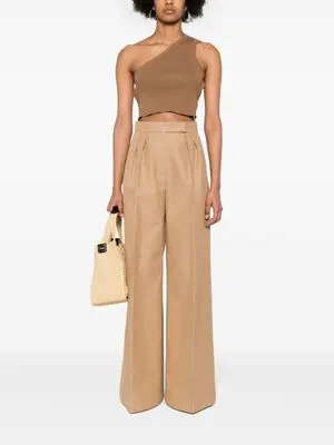 Max Mara Pleated Wide Leg Palazzo Pants