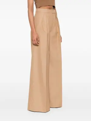 Max Mara Pleated Wide Leg Palazzo Pants
