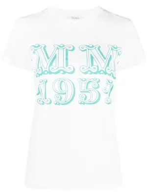 Max Mara Graphic-print Cotton T-shirt - White