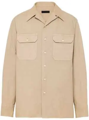 Prada Appliqué-logo Cotton Shirt