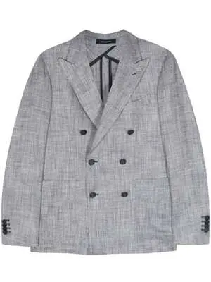 Tagliatore Double-breasted Herringbone-pattern Blazer