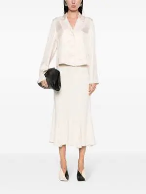 Loulou De Saison Aloma Silk Cropped Shirt