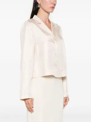 Loulou De Saison Aloma Silk Cropped Shirt