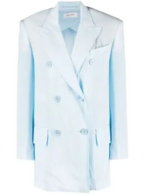Sportmax Fitted Double-breasted Button Blazer - Blue