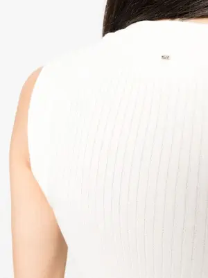 Sportmax Ribbed Knit Sleeveless Top - White