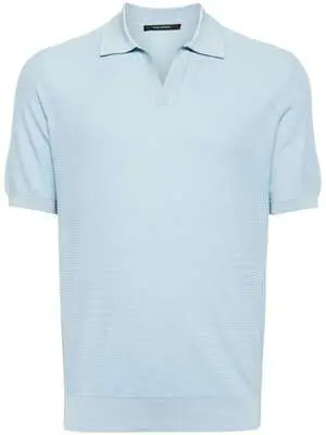 Tagliatore Paco Spread-collar Polo Shirt - Blue
