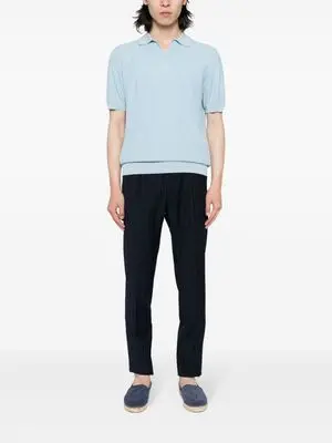 Tagliatore Paco Spread-collar Polo Shirt - Blue